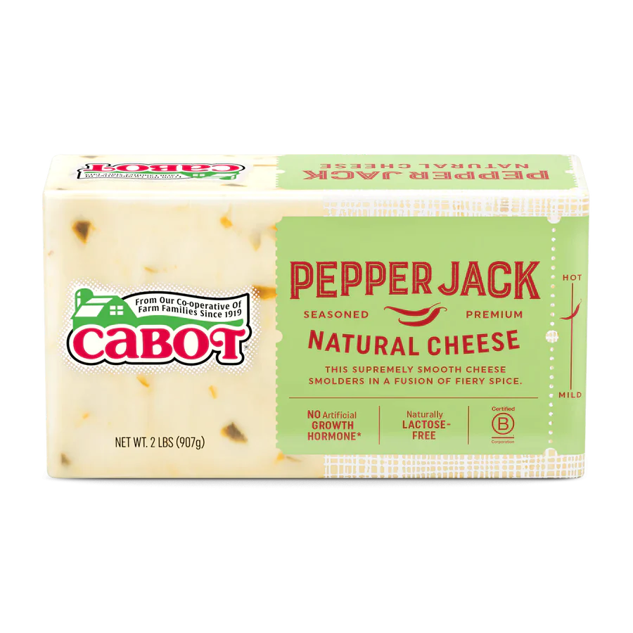 Cabot Classic Vermont Cheese, Pepper Jack Cheese, 2 Lbs — Ms. Chef's