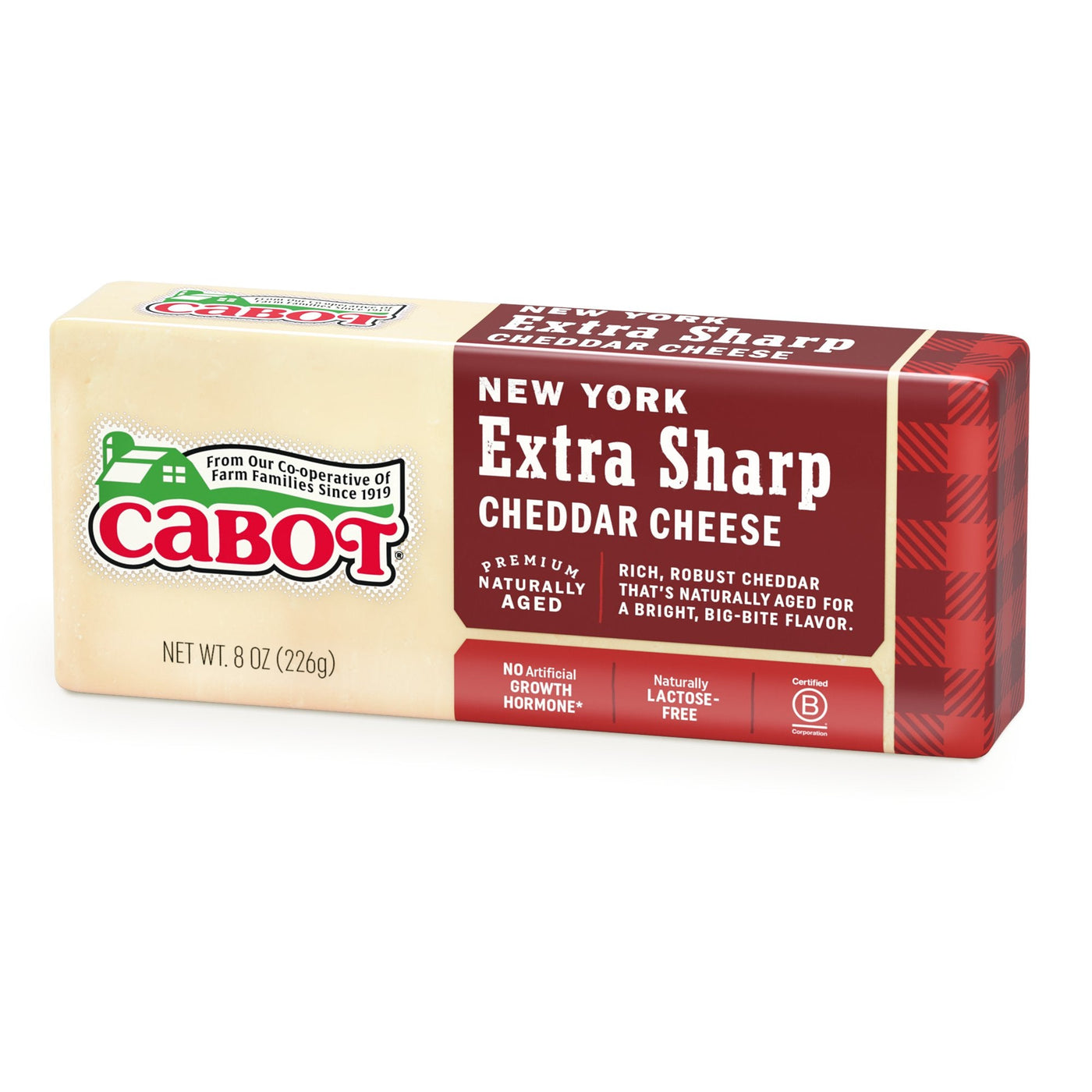 Cabot New York Extra Sharp Cheddar Cheese Bar, 8 Oz (Pack of 3) — Ms ...