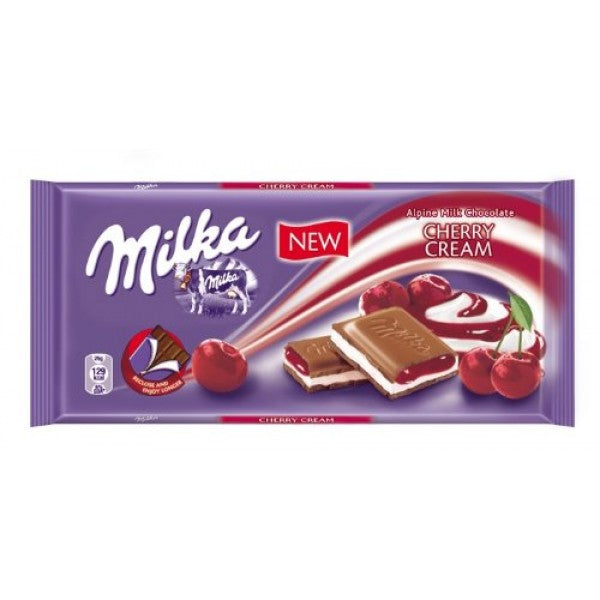 Milka Cherry Cream Chocolate Bar 3.5 Oz / 100gr (Pack of 10) — Ms. Chef's