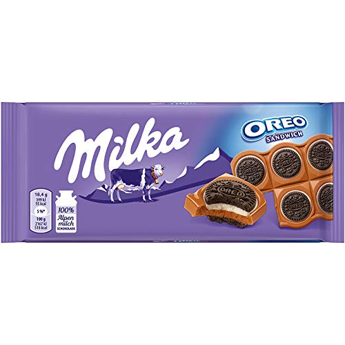 Milka & Oreo Sandwich Chocolate Bar 3.2 Oz / 92 Gr (Pack of 10) — Ms ...